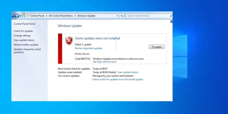 How to Fix Windows Error 0x80073712 Update